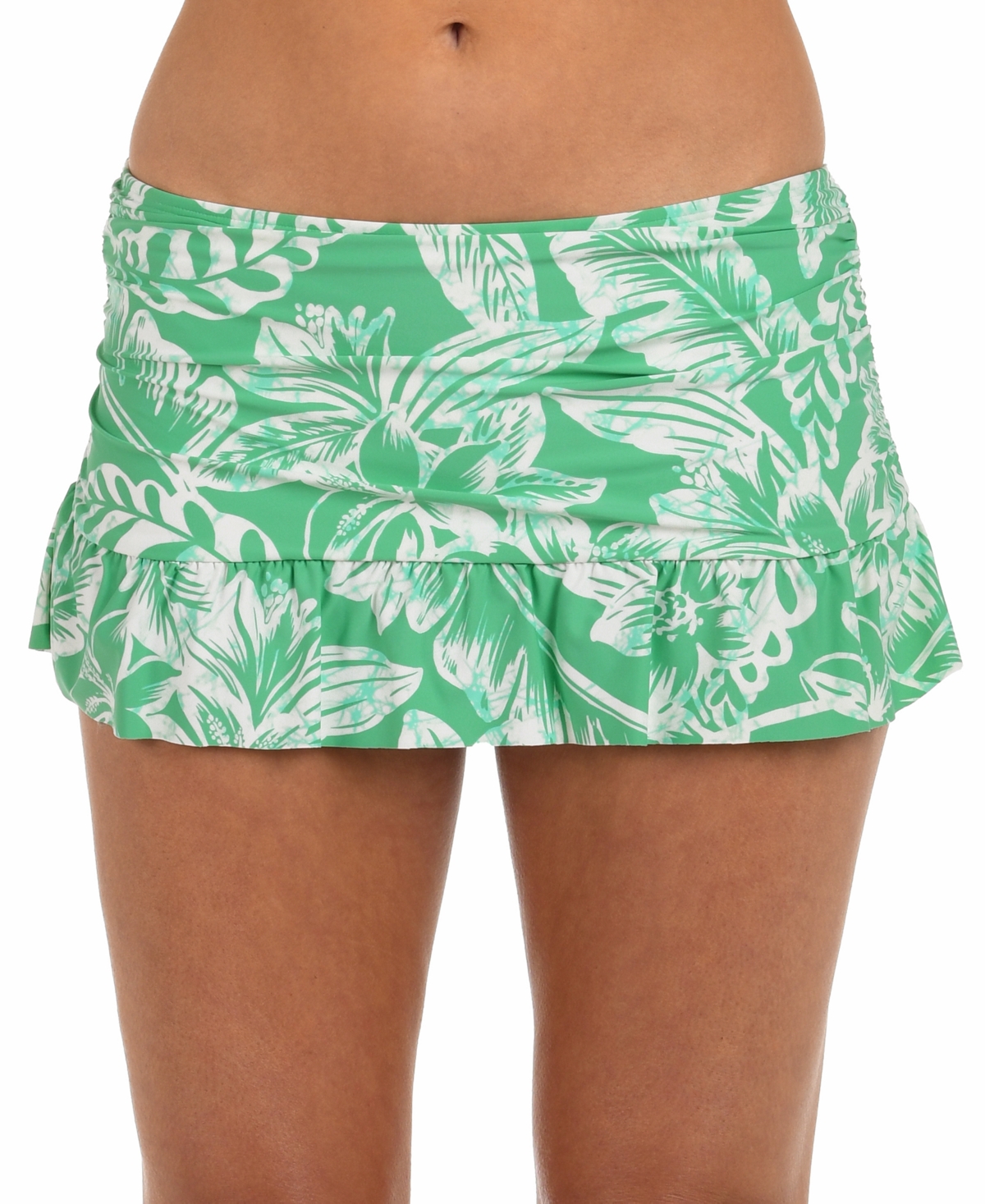 Click here for La Blanca Womens Batiki Ruffled Swim Skirt - Eucal... prices