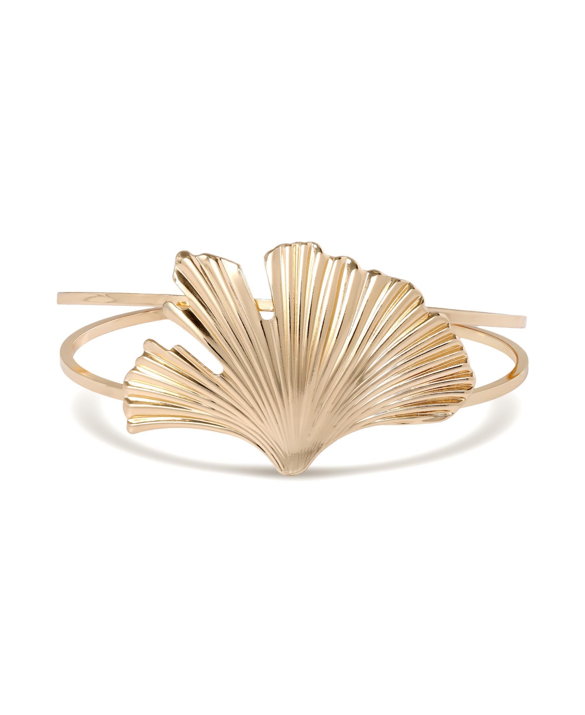 Click here for Bcbg Ginkgo Leaf Statement Cuff Bracelet - Gold/wh... prices
