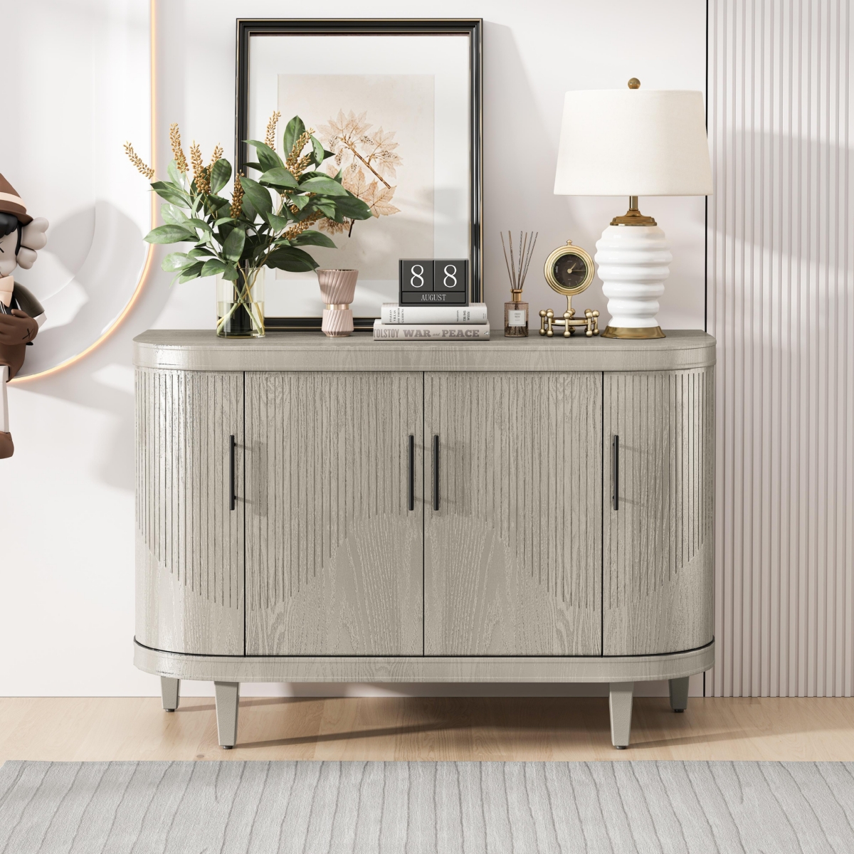 Click here for Farmhouse Kitchen Cabinet with Wine Rack Barn Door... prices