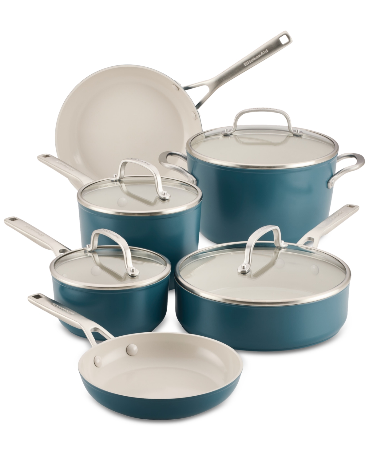 KitchenAid Hard Anodized 10-pc. Cookware Set  One Size  Blue