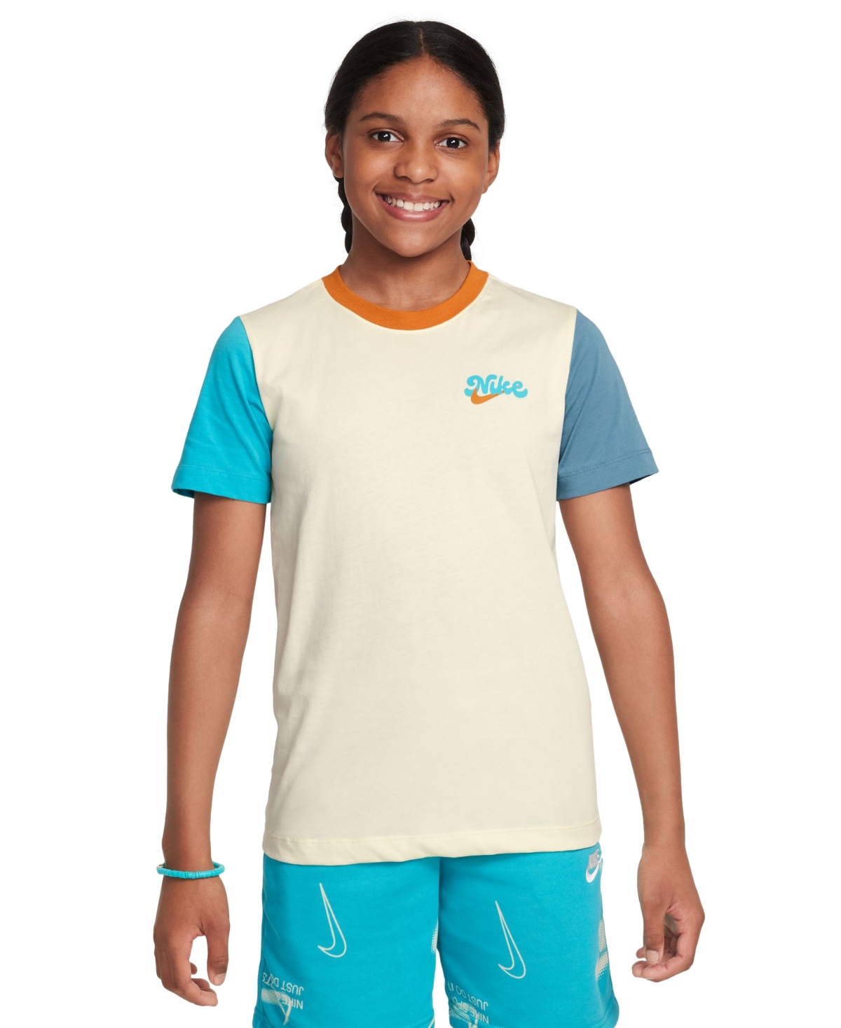 Click here for Nike Big Kids Sportswear Colorblocked Cotton T-Shi... prices