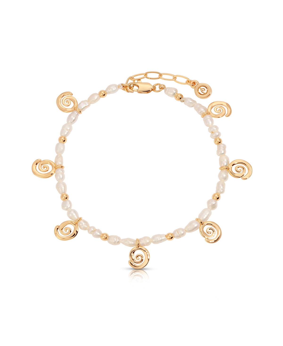 Click here for Ettika Aura Mother of Pearl Stretch Bracelet - Gol... prices