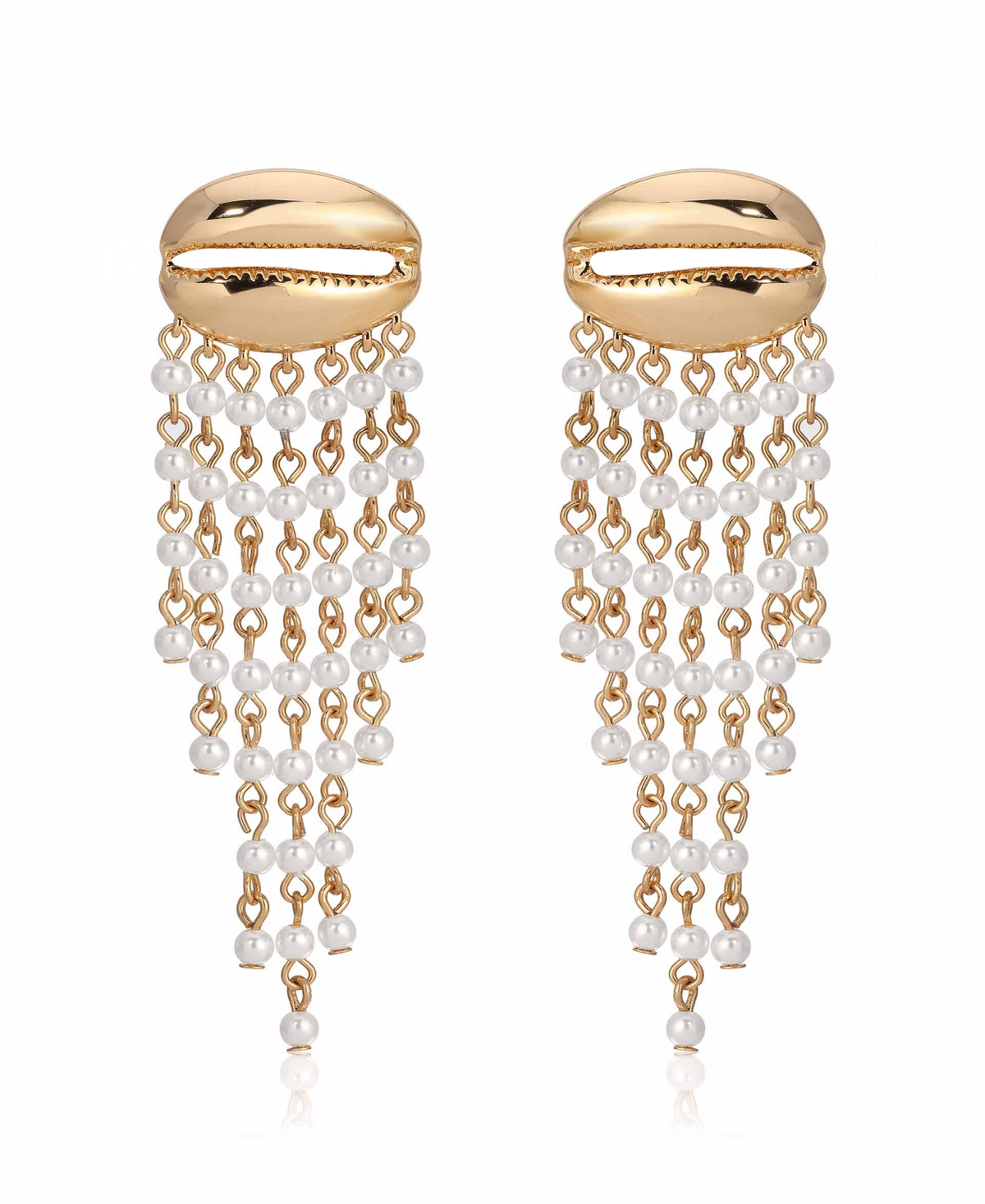 Click here for Ettika Mykonos Shell Dangle Earrings - Gold prices