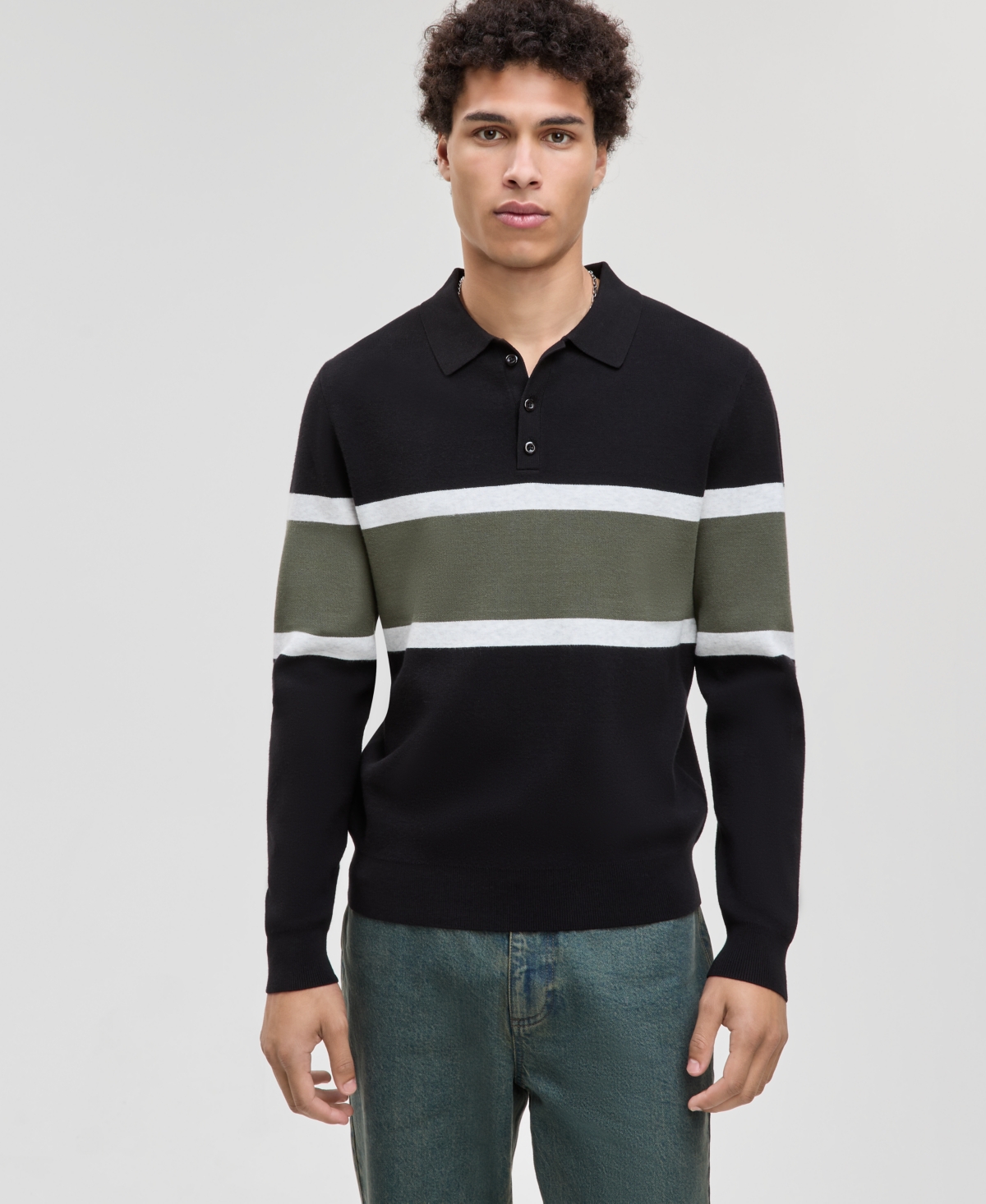 Click here for Mode of One Mens Varsity-Stripe Polo Sweater  Macy... prices