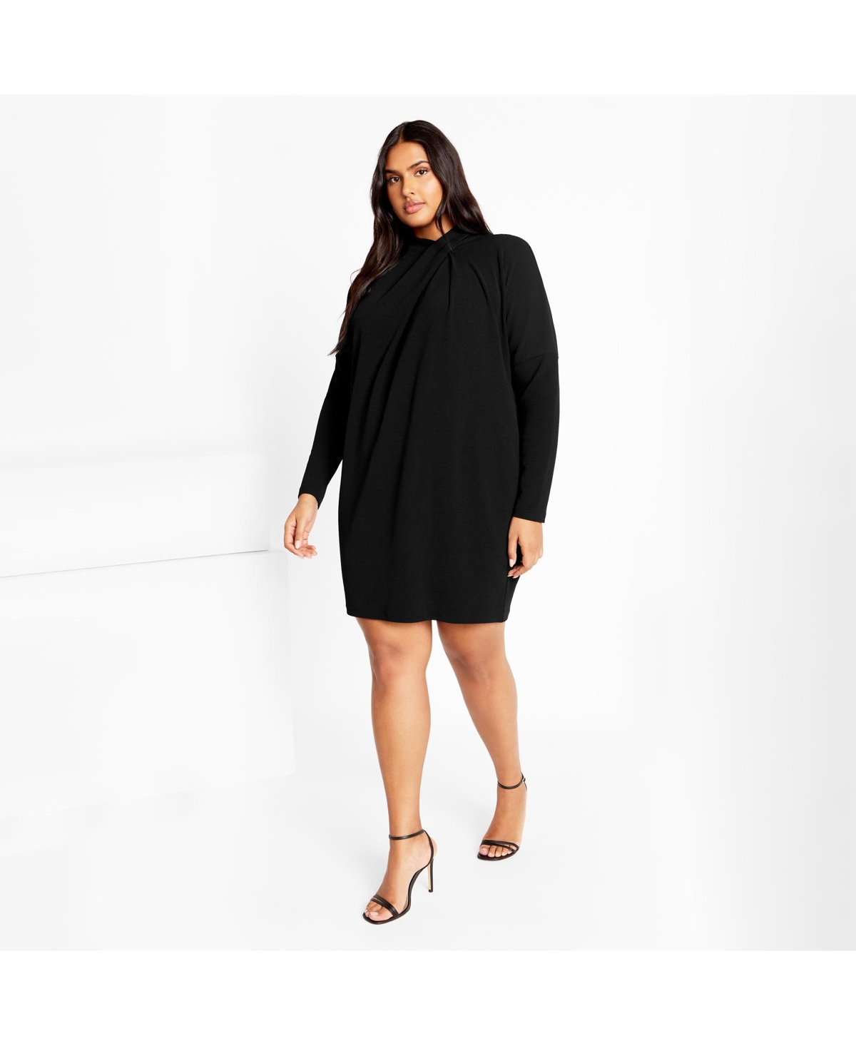 Click here for City Chic Womens Wrap Neck Dress - Black prices