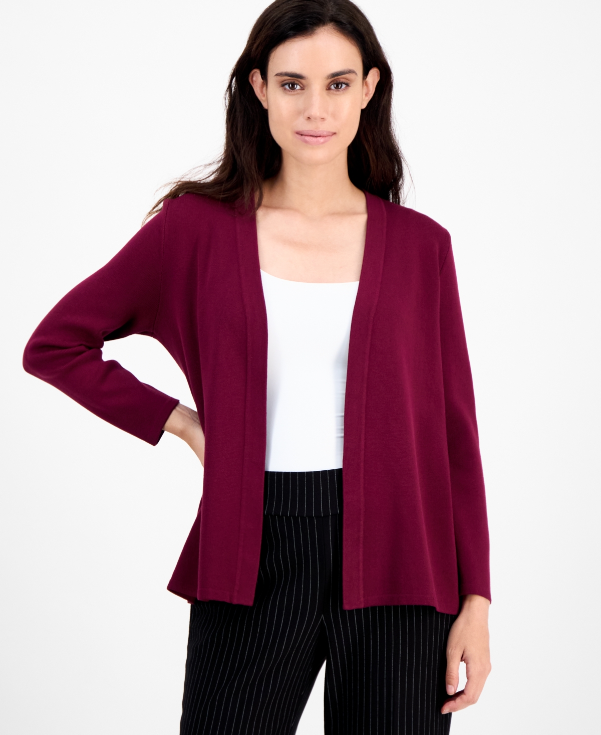 Click here for Ak Anne Klein Petite Newport Cardigan Sweater - Ch... prices