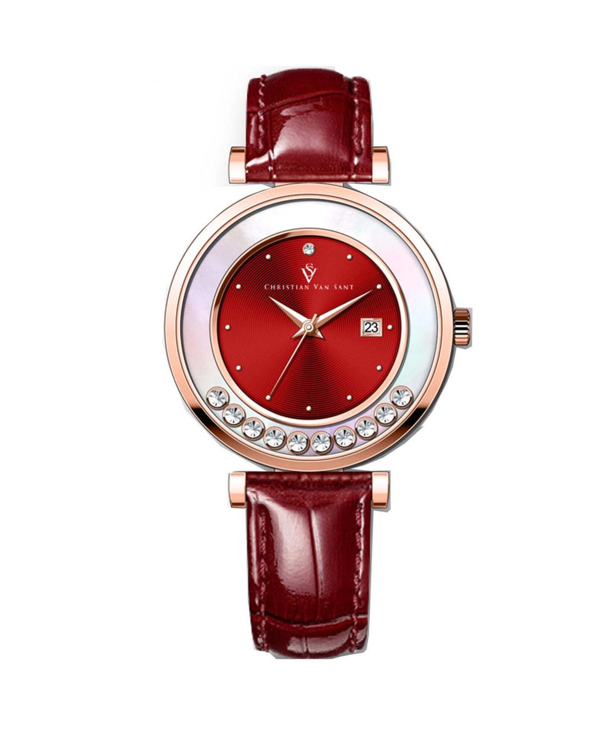 Click here for Christian Van Sant Womens Bria Red Dial Watch - CV... prices