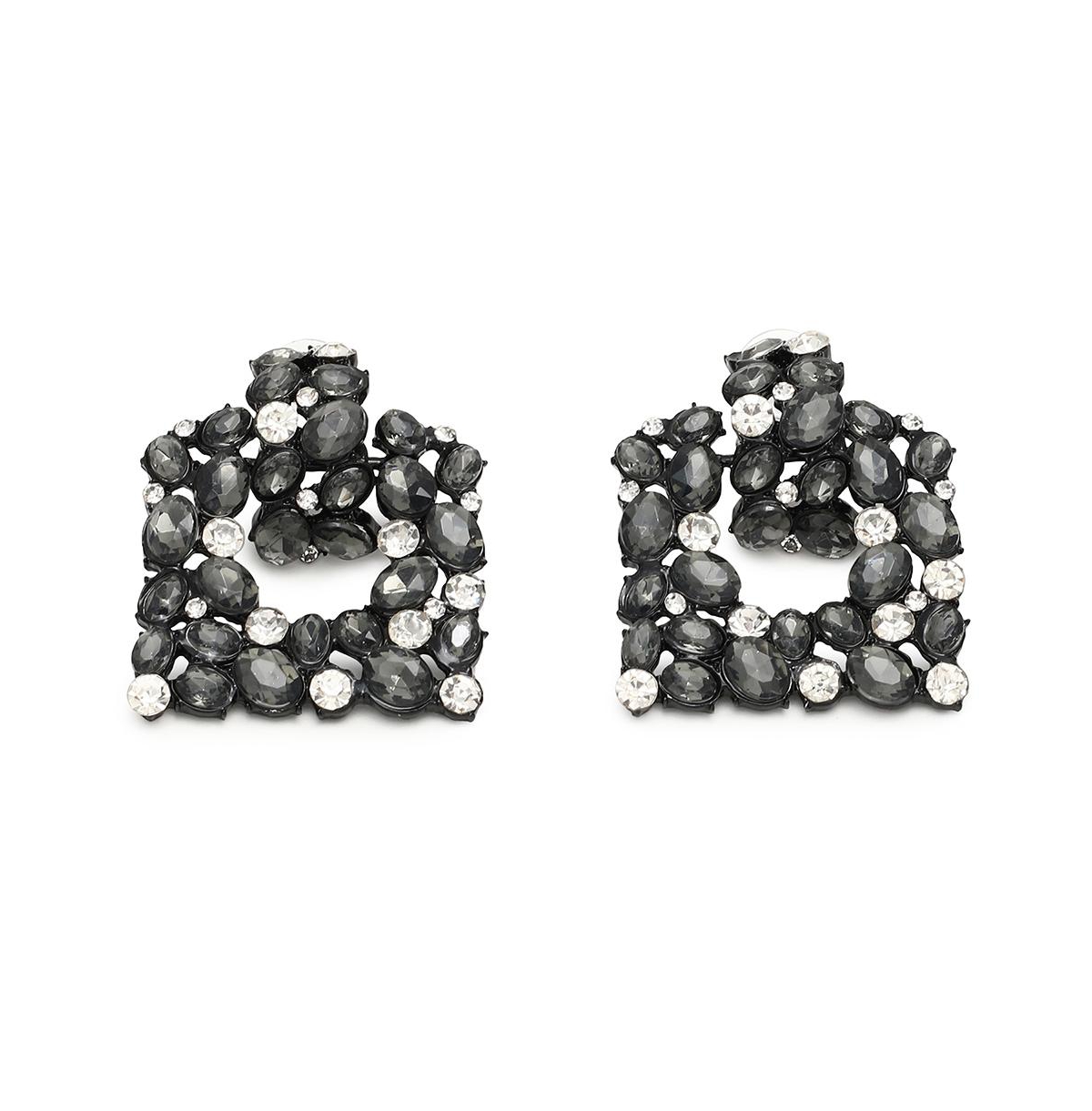 Click here for Sohi Womens Black Stone Drop Earrings - Black prices