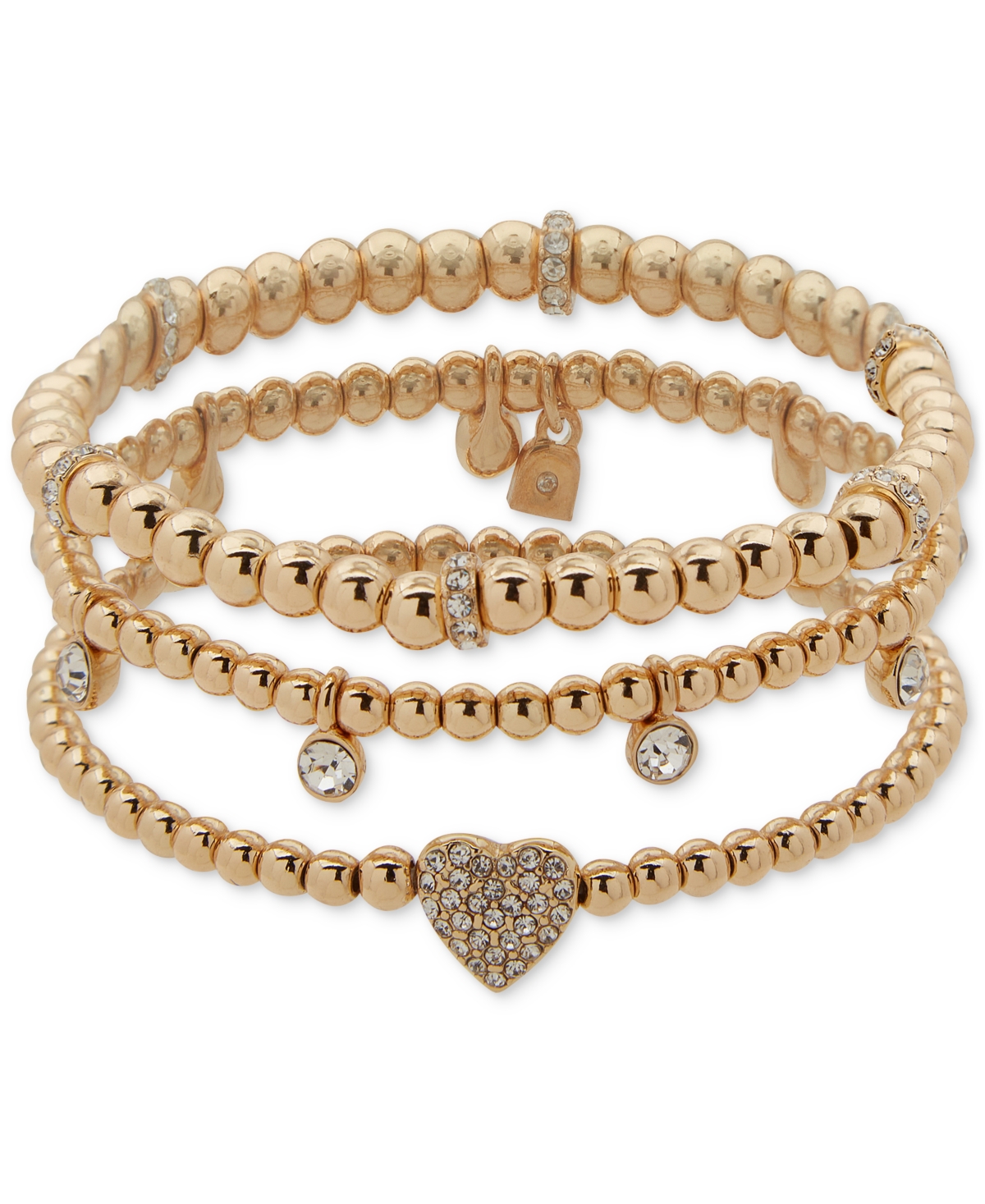 Click here for Nine West 3-Pc. Set Crystal Heart Stretch Bracelet... prices