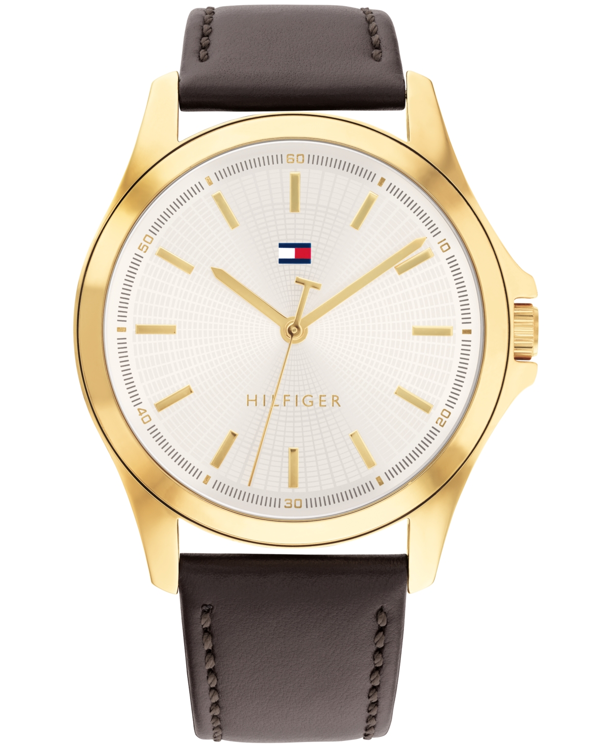 Click here for Tommy Hilfiger Mens Quartz Dark Brown Leather Stra... prices