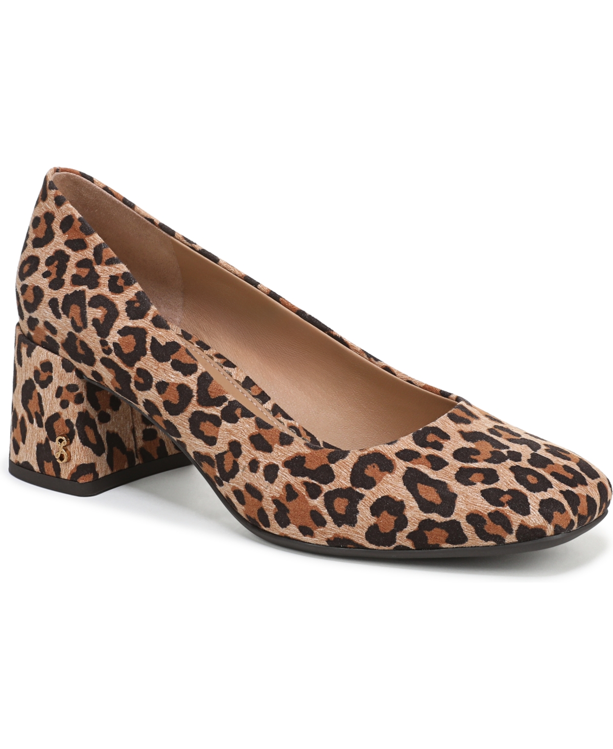 Sam and Libby Womens Gianella Block Heel Pumps - Leopard