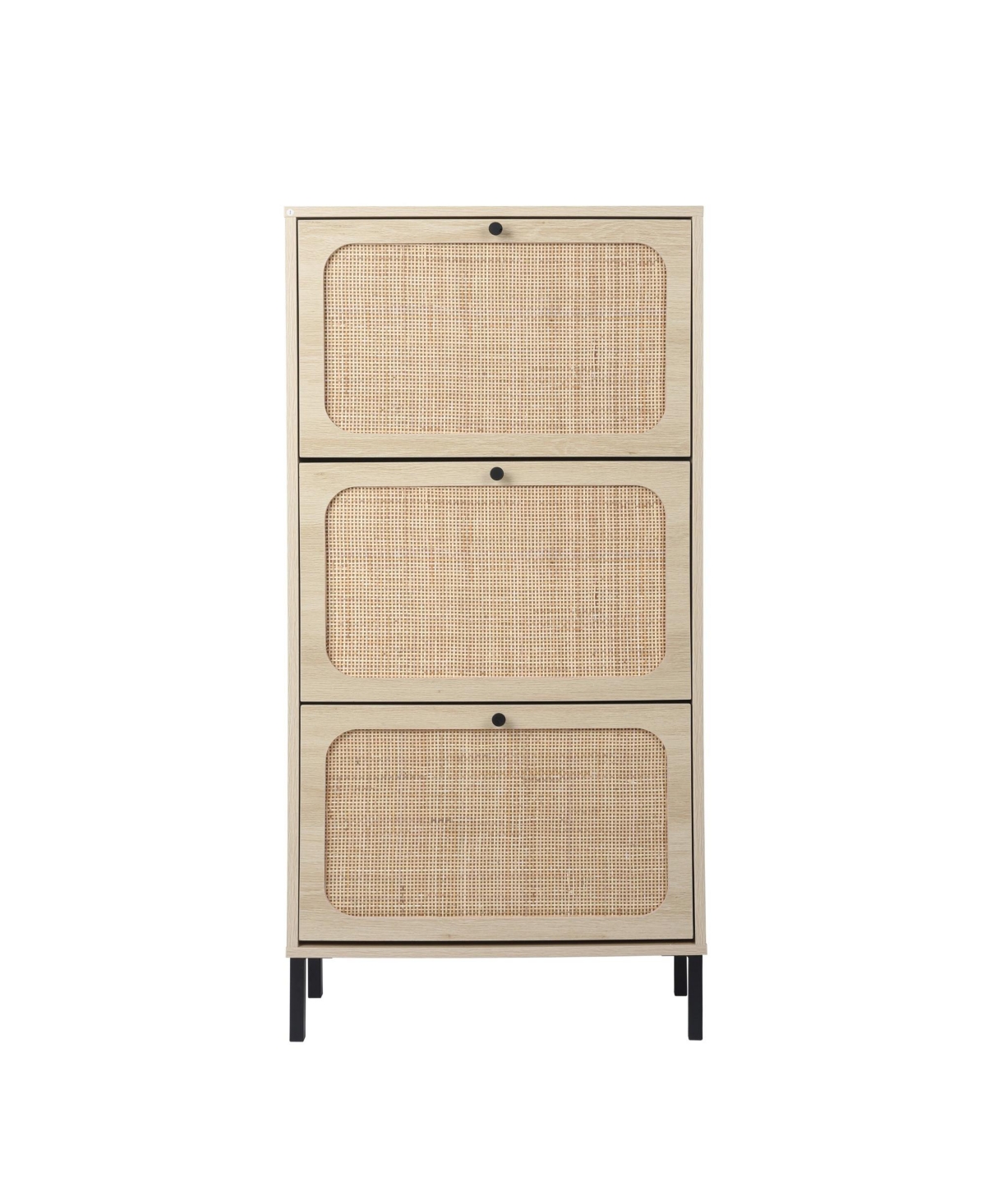 Click here for Boyel Living Rattan Shoe Storage Cabinet with 3 Fl... prices