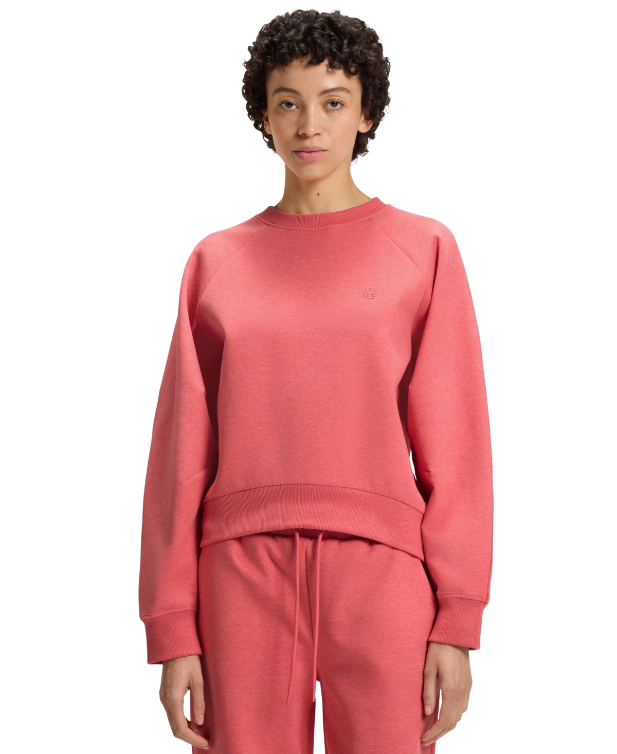 Click here for Boss by Hugo Boss Womens Melange Cotton-Blend Swea... prices