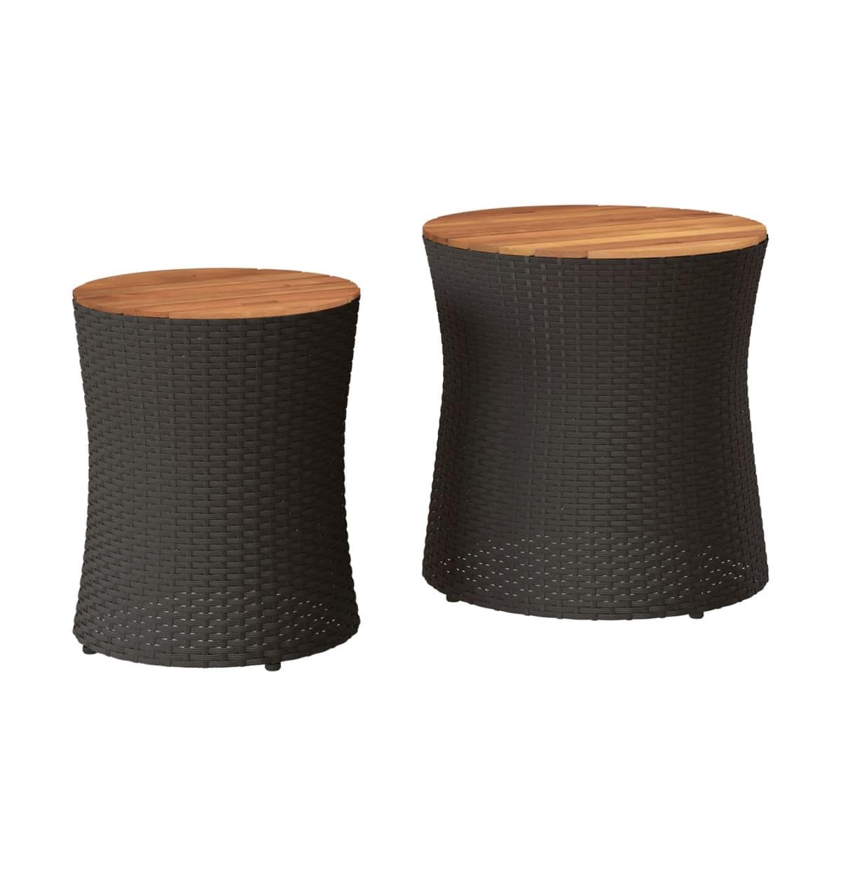 Click here for VidaXL Patio Side Tables 2 pcs with Wooden Top Bla... prices