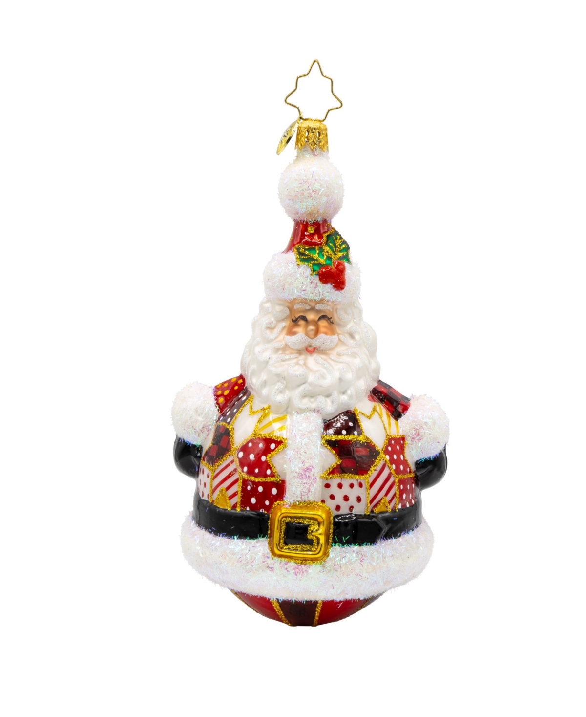 Click here for Christopher Radko Quilted Jolly Claus Ornament - M... prices
