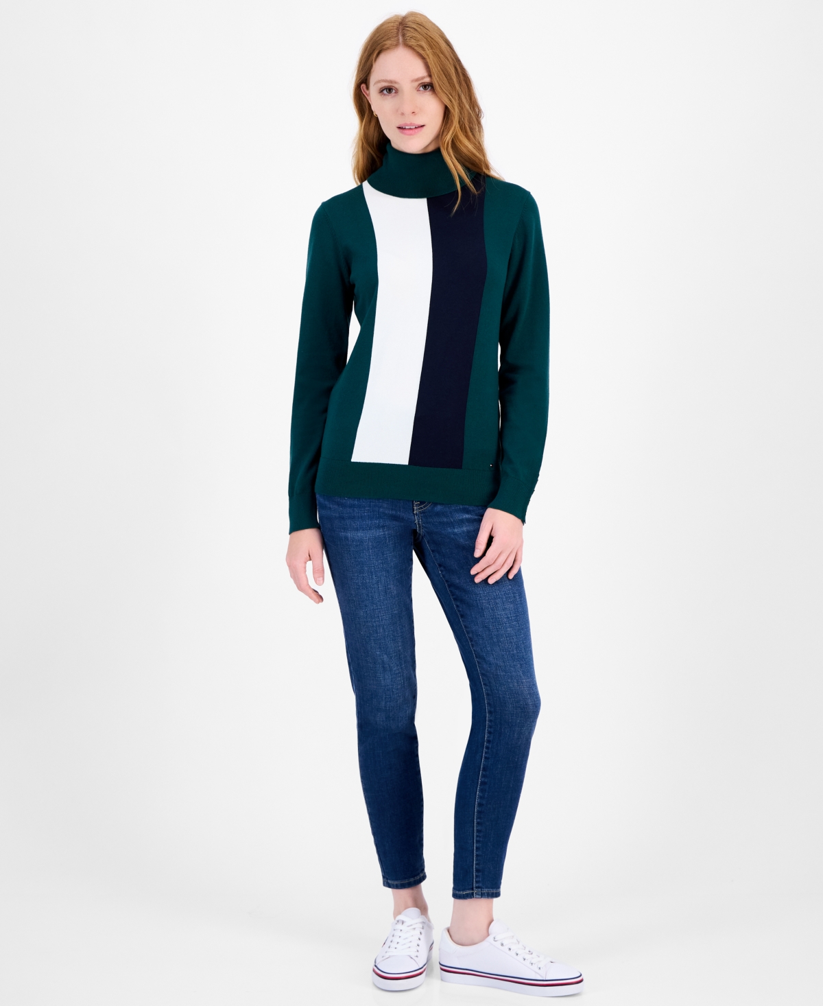 Click here for Tommy Hilfiger Womens Cotton Vertical Stripe Turtl... prices