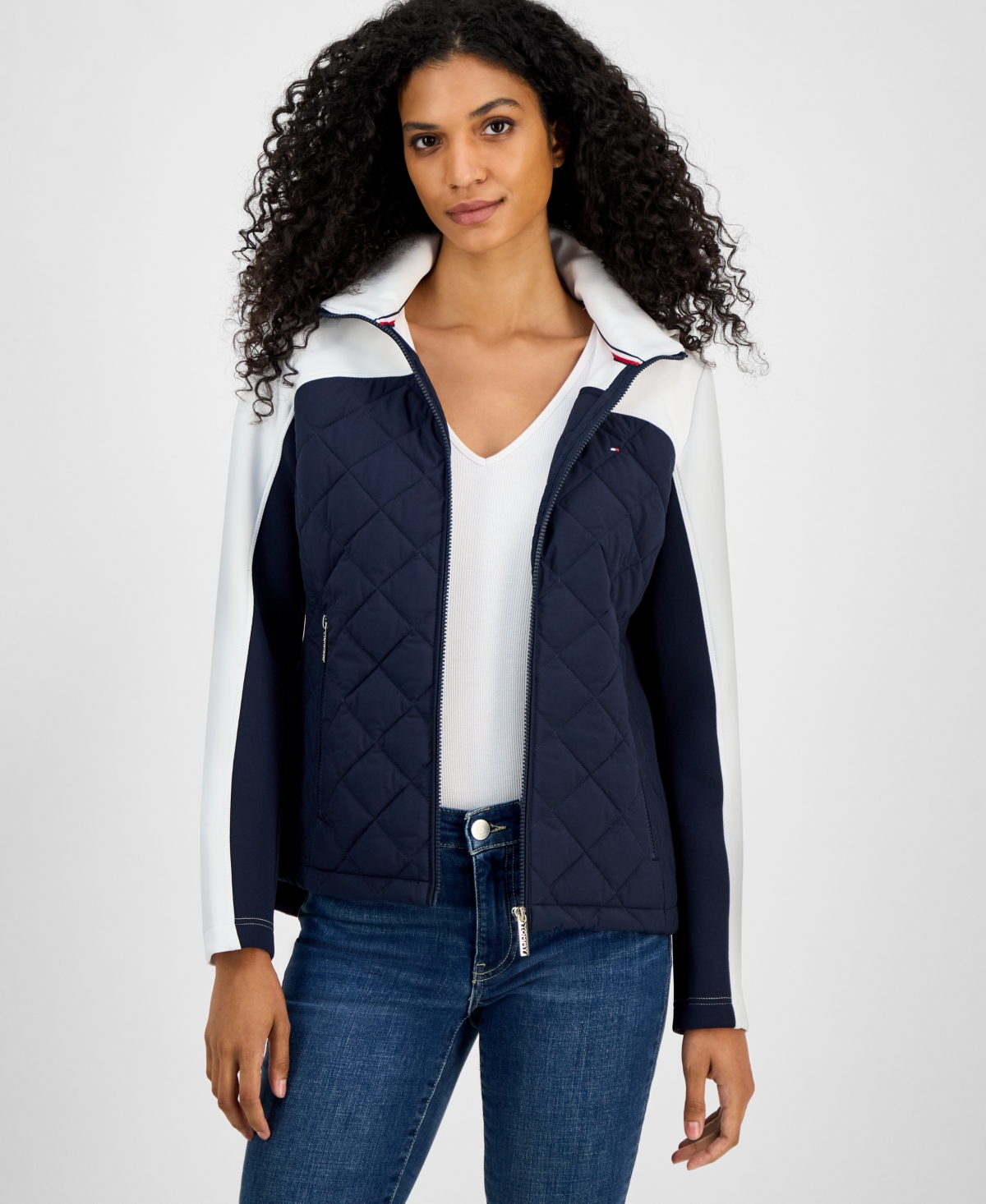 Click here for Tommy Hilfiger Womens Colorblocked Quilted Scuba-T... prices