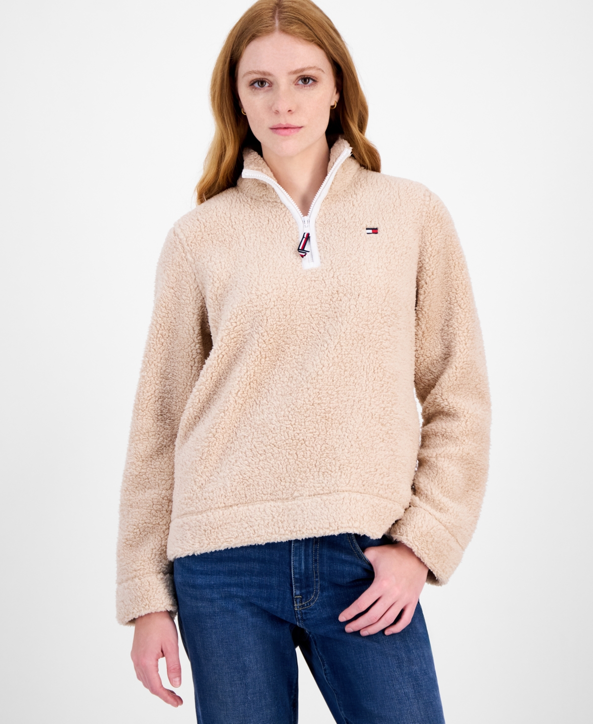 Click here for Tommy Hilfiger Womens Quarter-Zip Faux-Sherpa Jack... prices