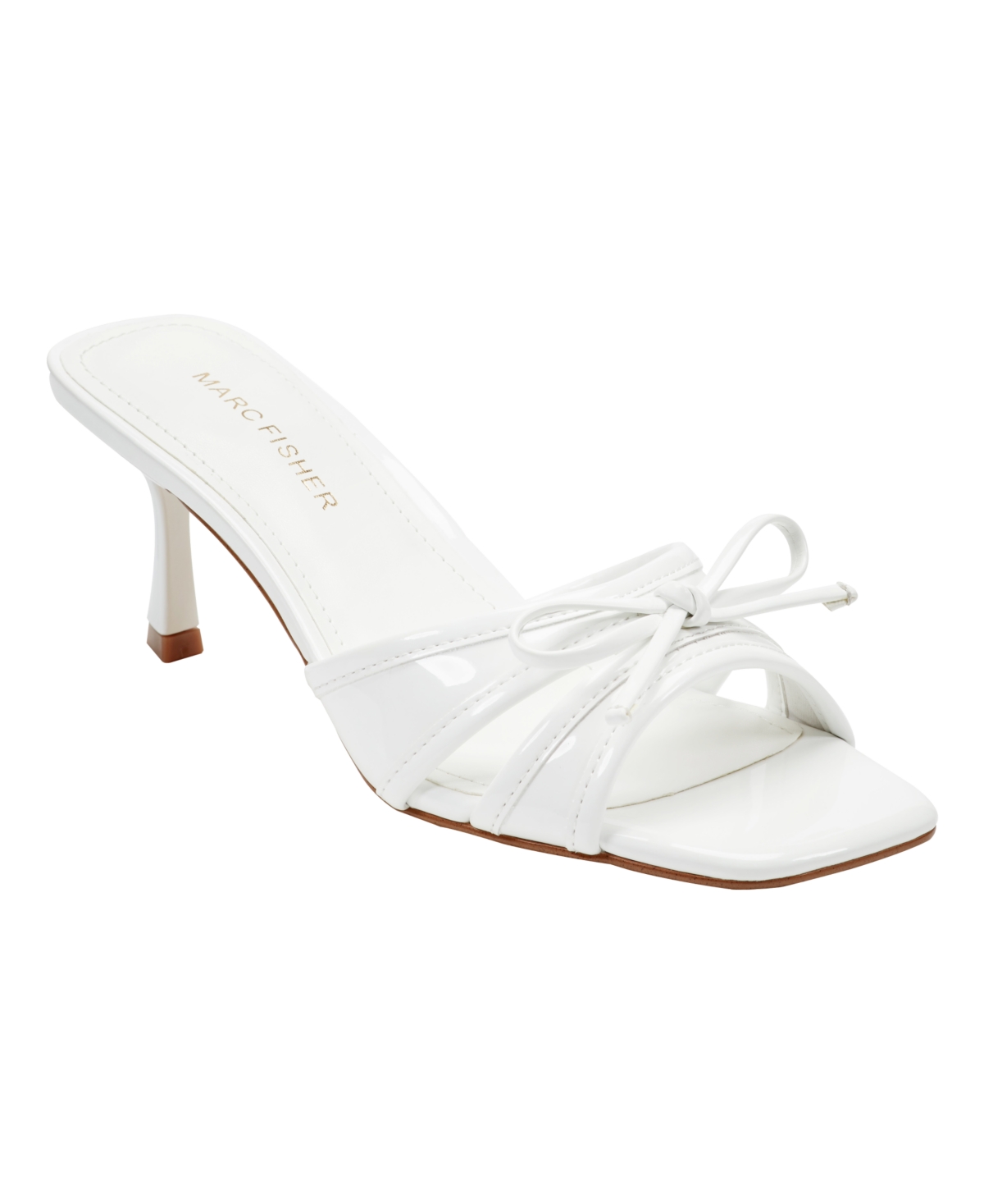 Marc Fisher Womens Delphy Slip-On Sandals - White Patent