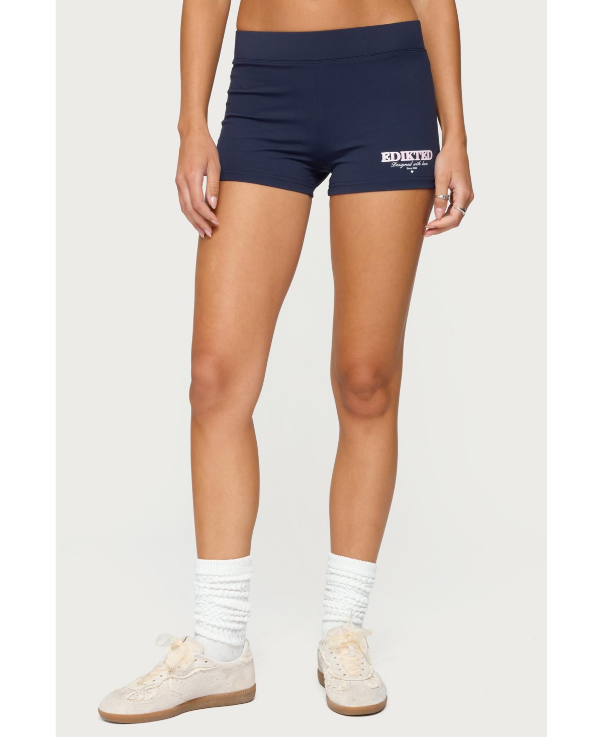Click here for Edikted Womens With Love Biker Shorts - Navy prices