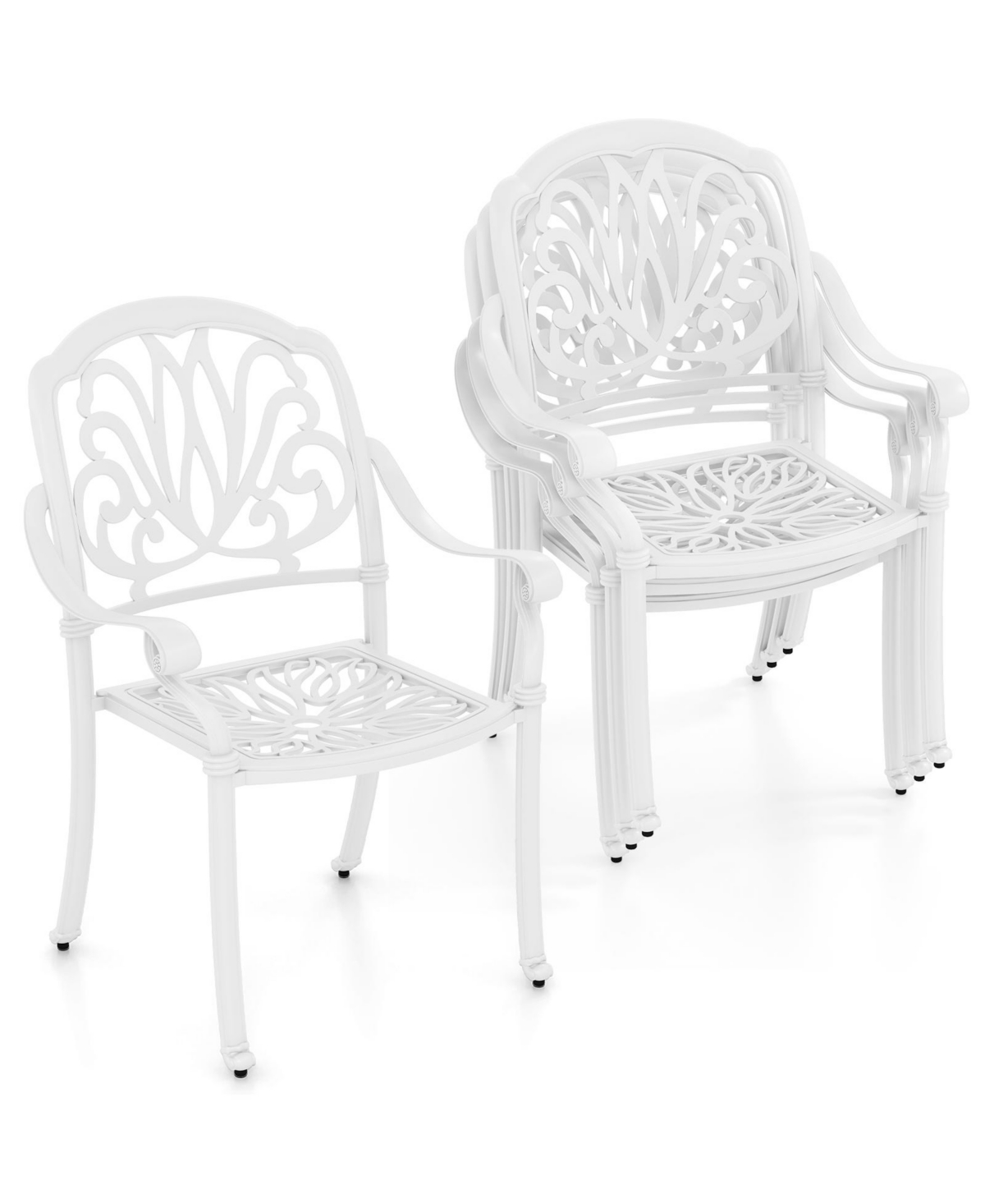 Click here for Gymax Set Of 2 Patio Cast Aluminum Dining Chairs A... prices