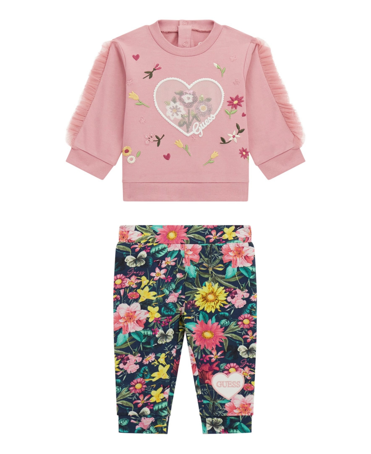 Click here for Guess Baby Girls 2-Piece Ruffle Long Sleeve Sweate... prices