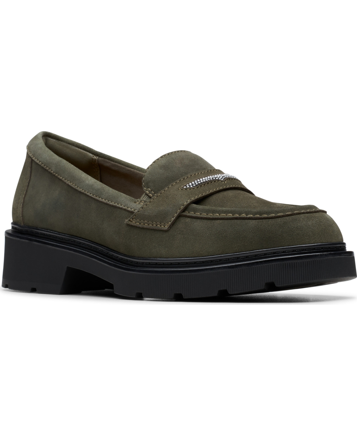 Click here for Clarks Womens Lauryl Step Round Toe Loafers - Dark... prices