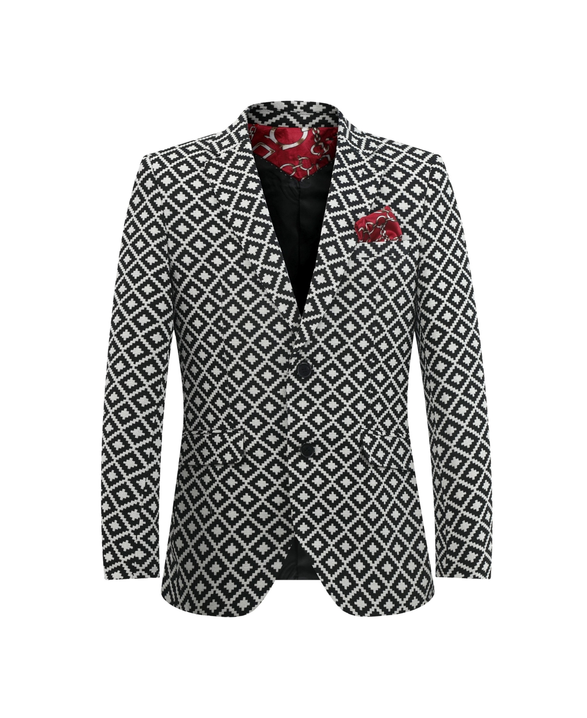 Click here for Elie Balleh Toddler Blue Slim Fit Geometric Patter... prices