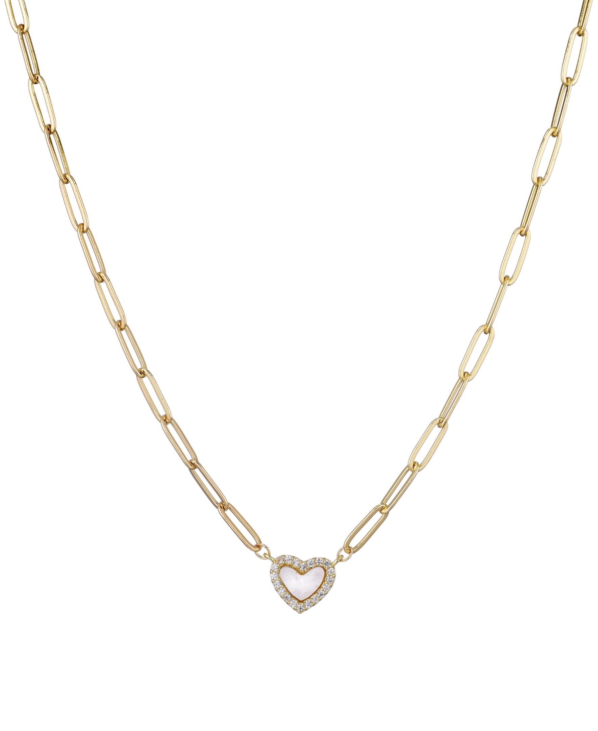 Click here for Adornia Gold Mother of Pearl Mini Heart Chain Neck... prices