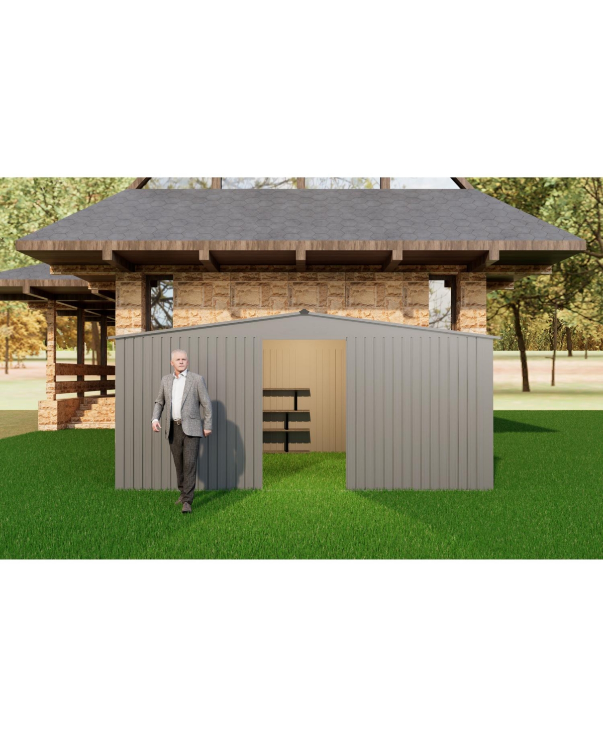 Click here for Streamdale Furniture Outdoor Metal & Firewood Shed... prices