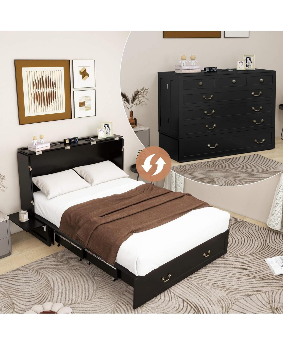 Click here for Murphy Bed Cabinet with Drawer Includes Storage Ca... prices