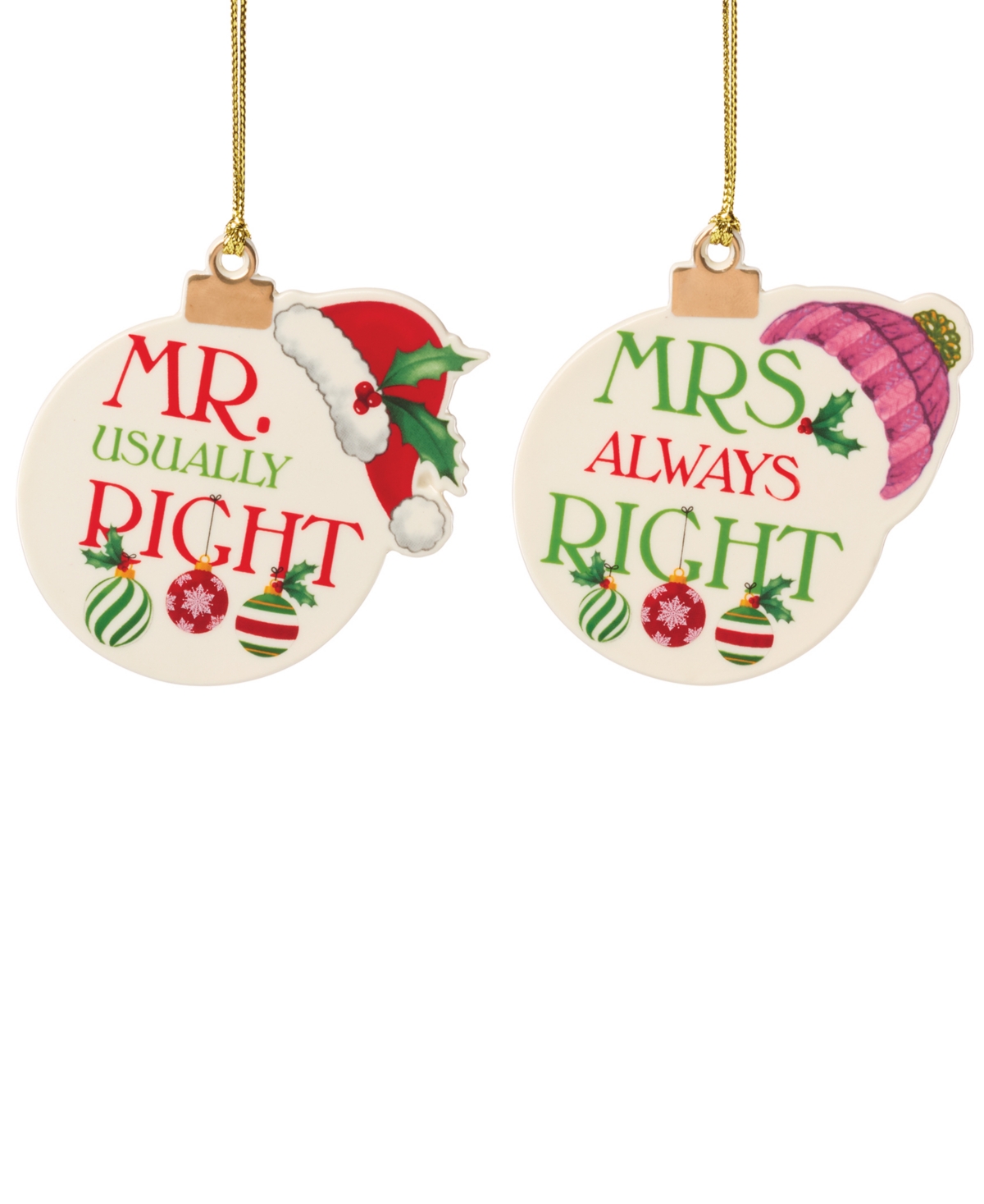 Click here for Lenox Mr. & Mrs. Ornaments  Set of 2 - Ivory prices