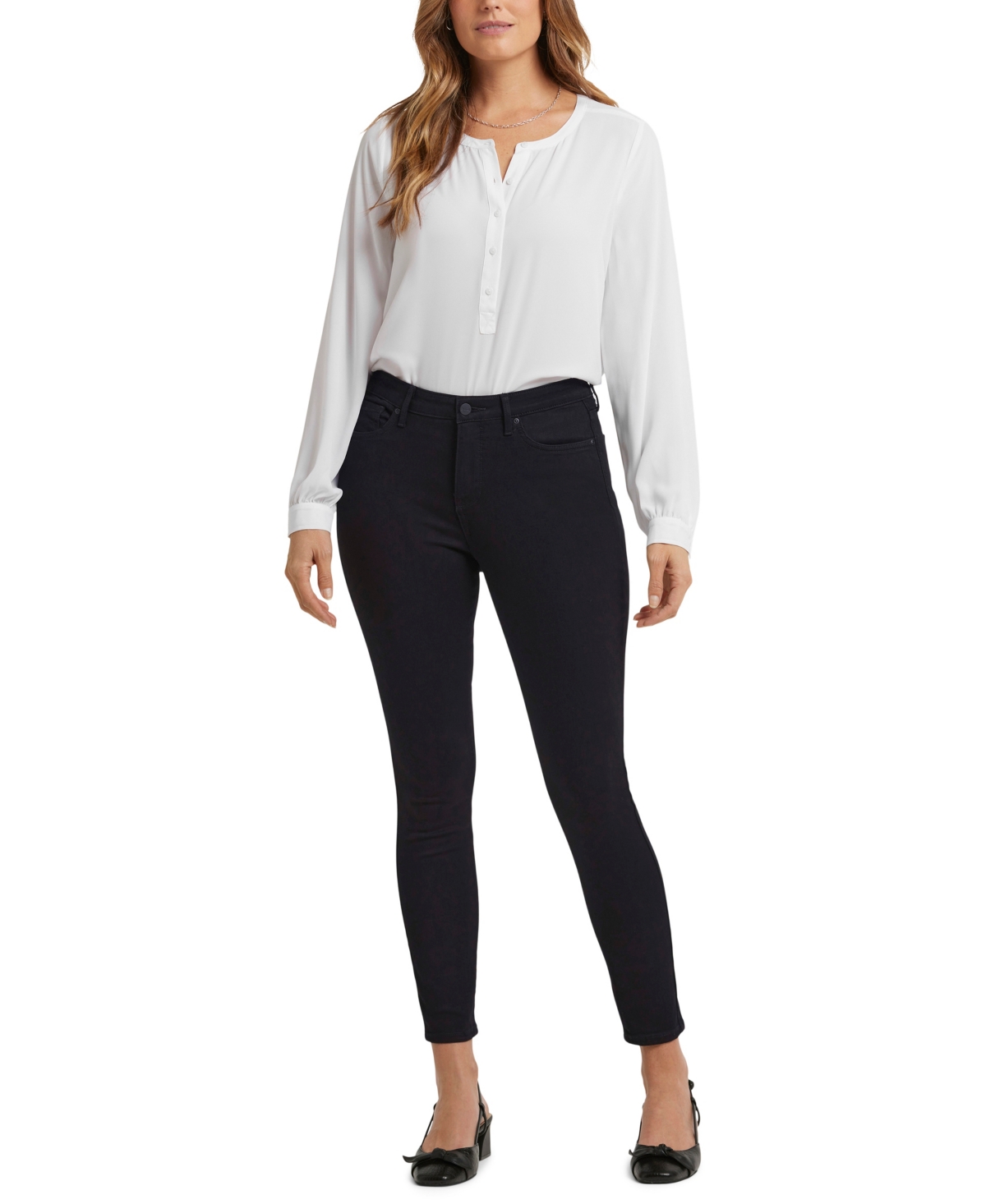 Click here for Nydj Petite Ami Skinny Pull On Jeans - Black prices