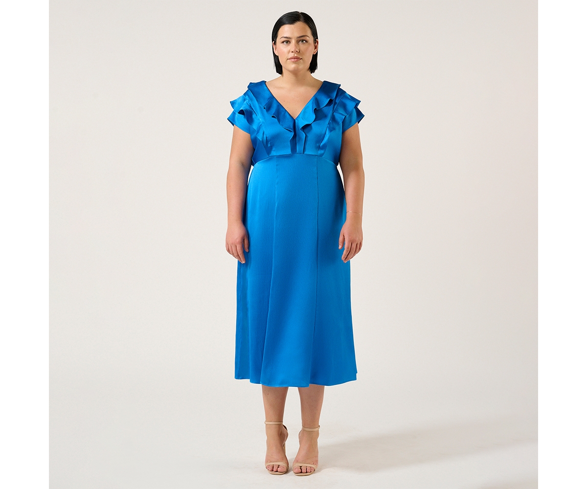Click here for Estelle Poseidon Ruffle Midi Dress - Cobalt prices