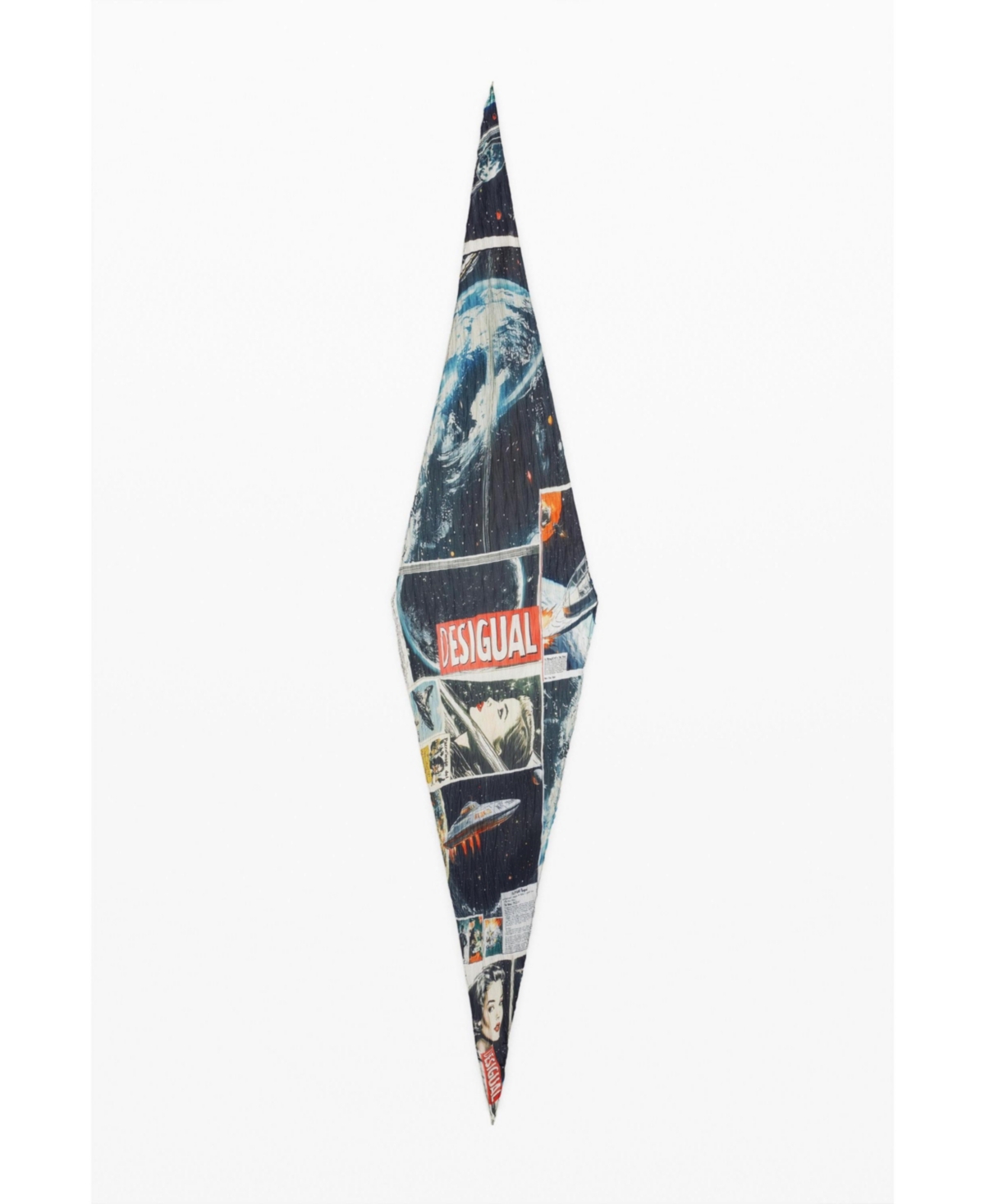 Click here for Desigual Womens Wrinkled collage scarf - Black prices