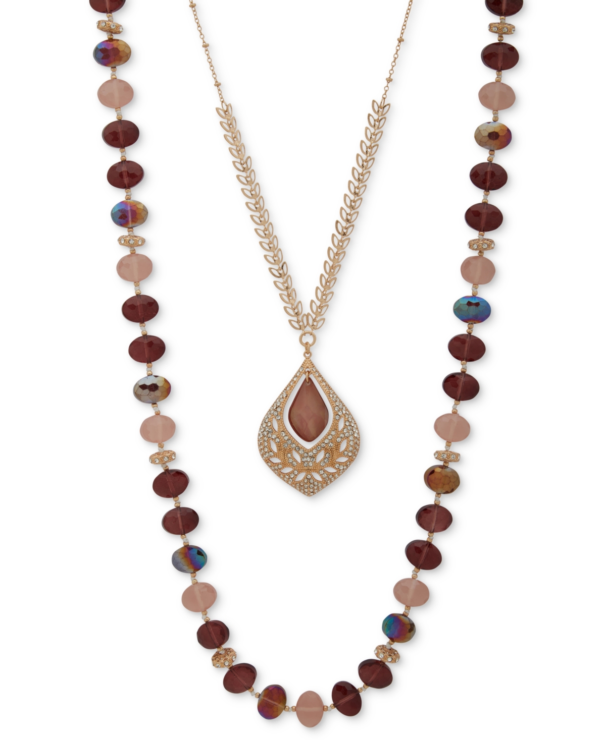 Click here for lonna & lilly Beaded Multi-Row Necklace  32 - Wine prices