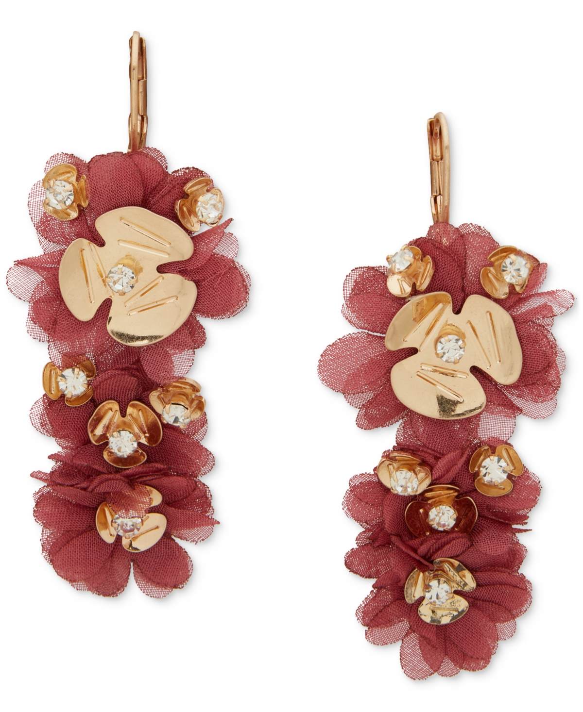 Click here for lonna & lilly Organza Flower Stone Linear Earrings... prices