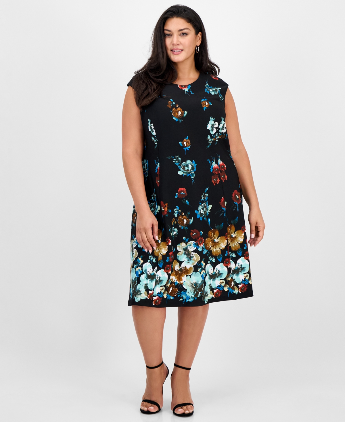 Click here for Connected Plus Size Floral-Print Fit & Flare Dress... prices