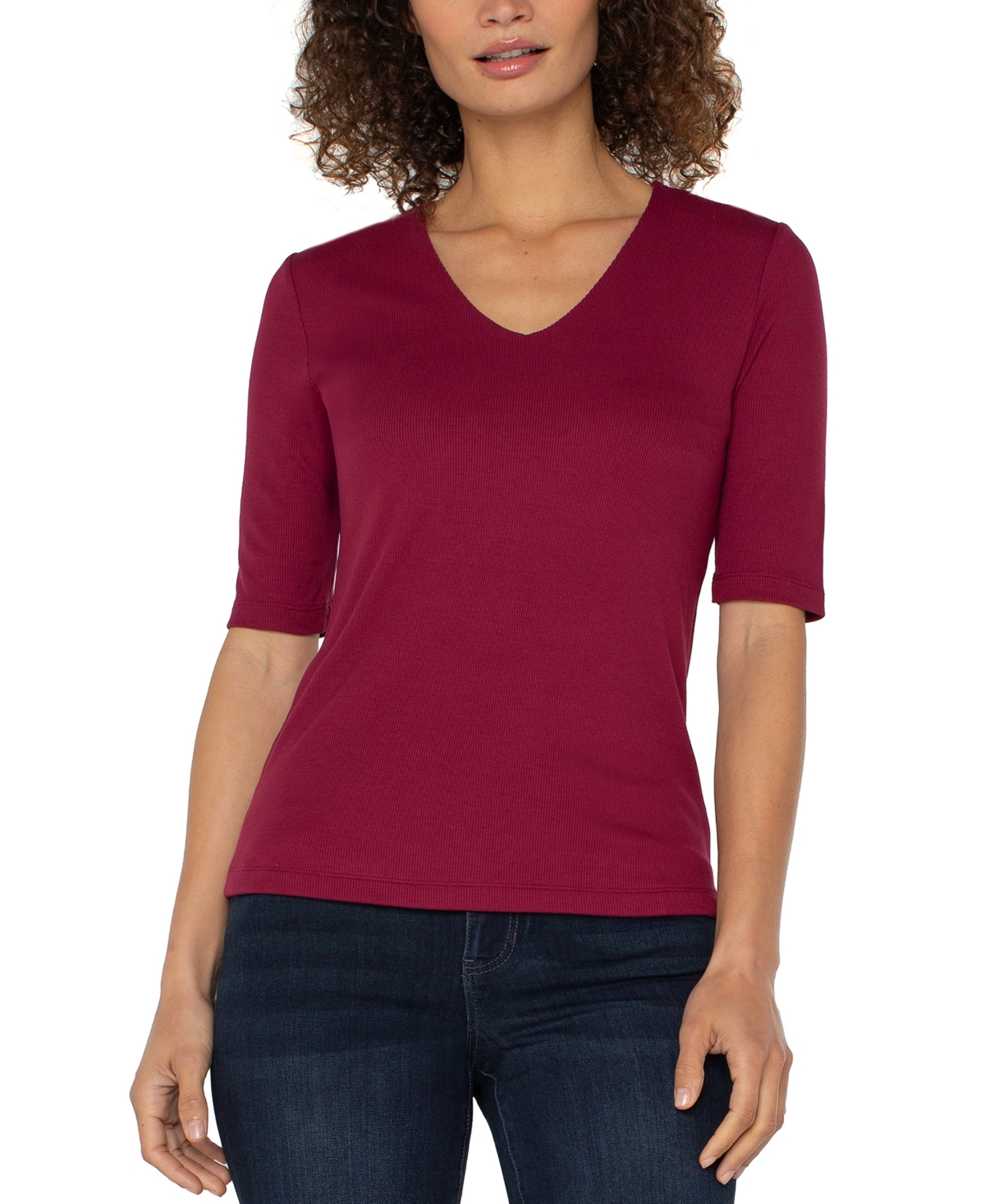 Click here for Liverpool Los Angeles Womens V-Neck Elbow-Sleeve K... prices