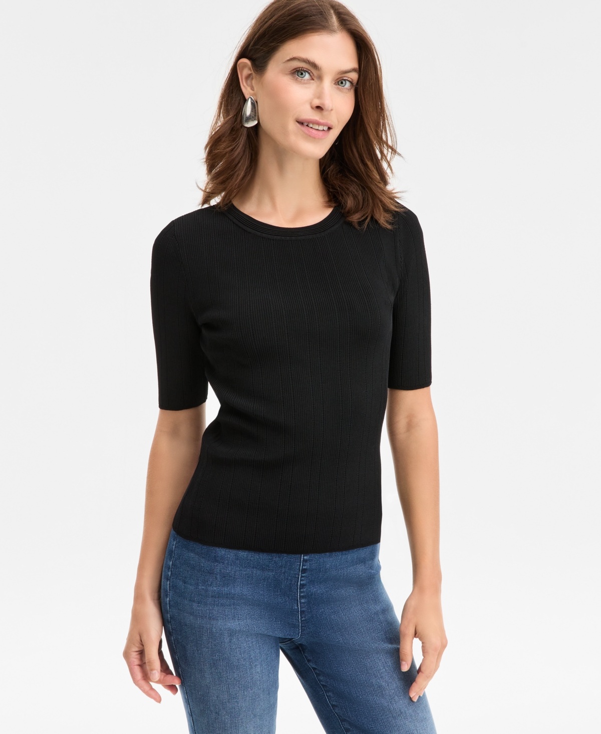 Click here for I.n.c. International Concepts Womens Rib-Knit Crew... prices
