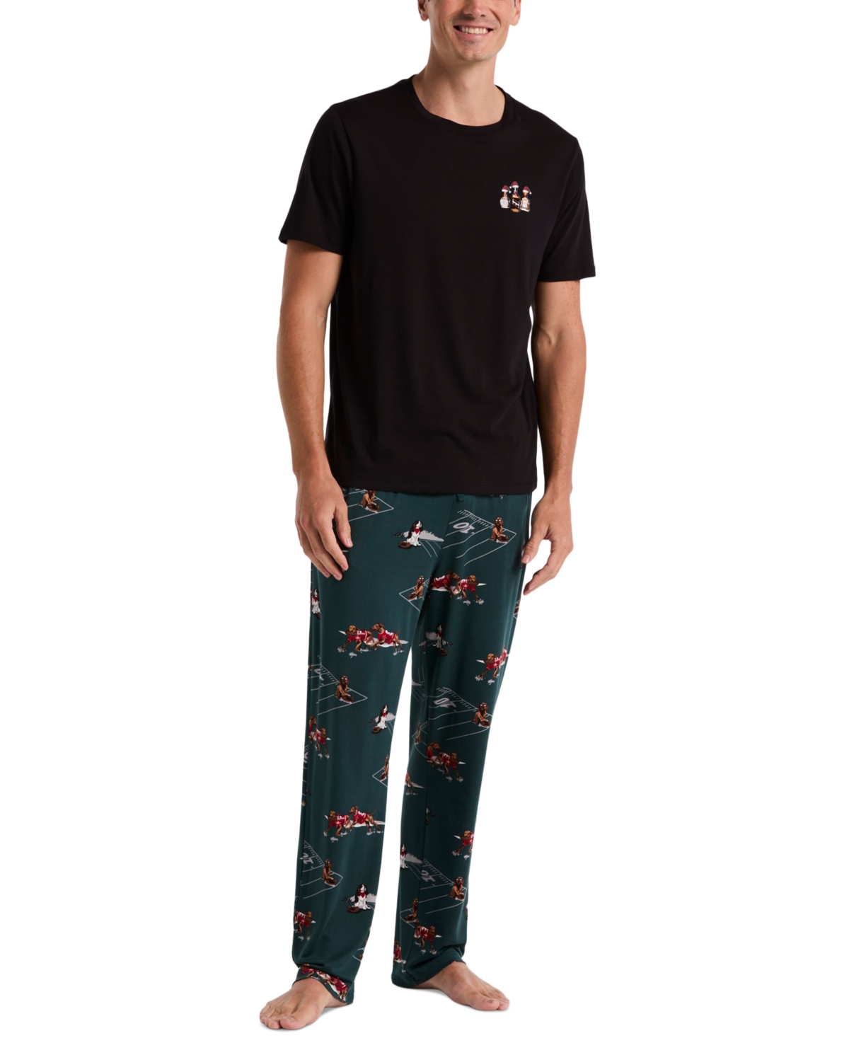 Perry Ellis Portfolio Mens Deluxe Touch Snow Day Print Pajama Pants - Junebug