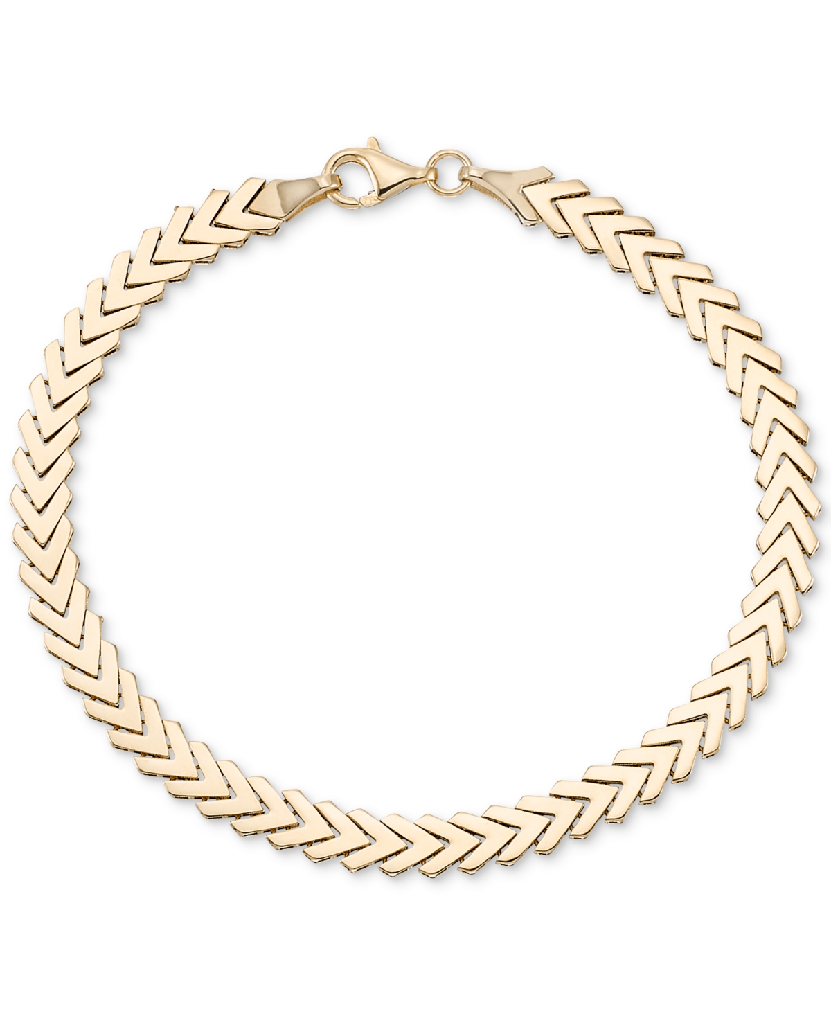 Click here for Polished Chevron Link Chain Bracelet in 10k Gold -... prices