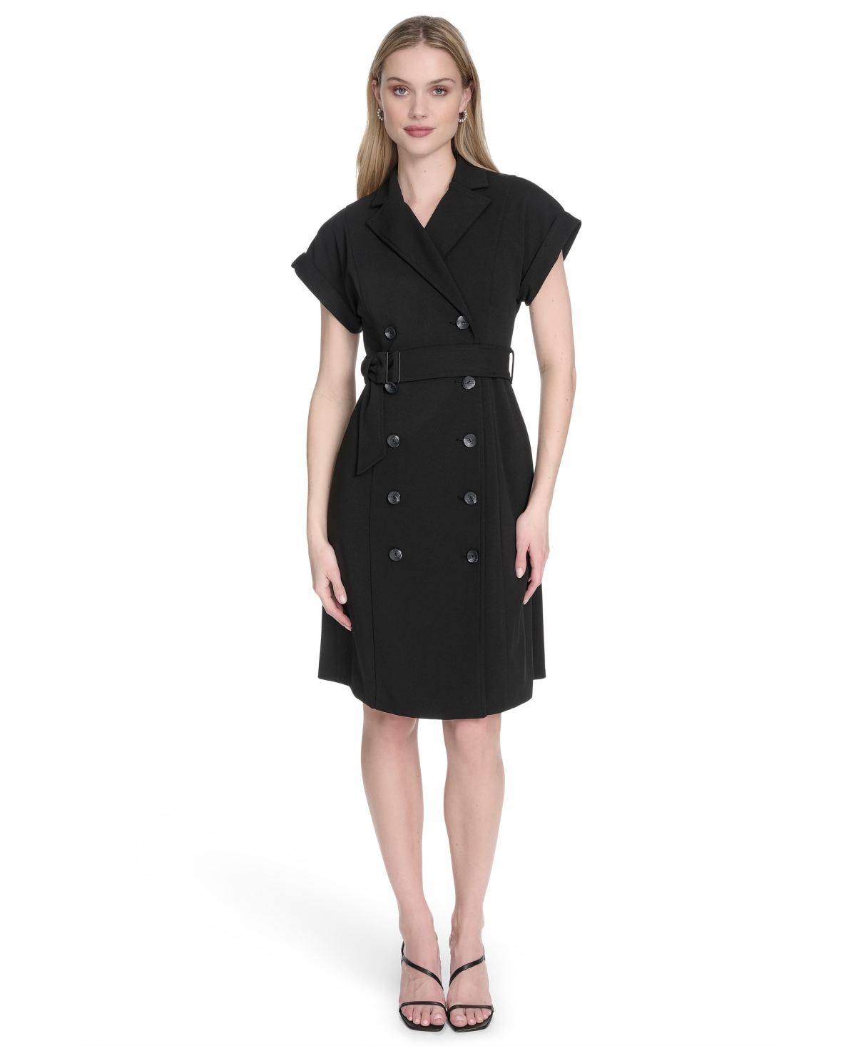 Click here for Calvin Klein Womens Button-Front A-Line Dress - Bl... prices