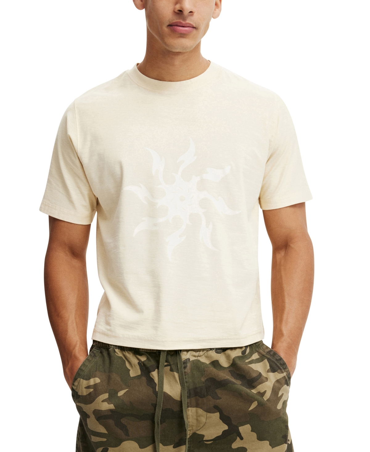 Click here for Cotton On Mens Cropped Fit Graphic Short Sleeve T-... prices