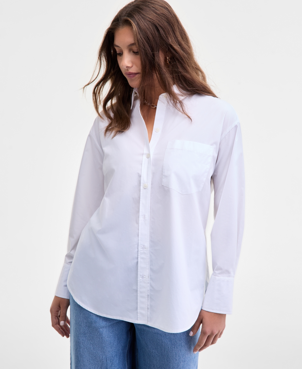 Click here for On 34th Womens Cotton Poplin Relaxed Shirt  Macys... prices
