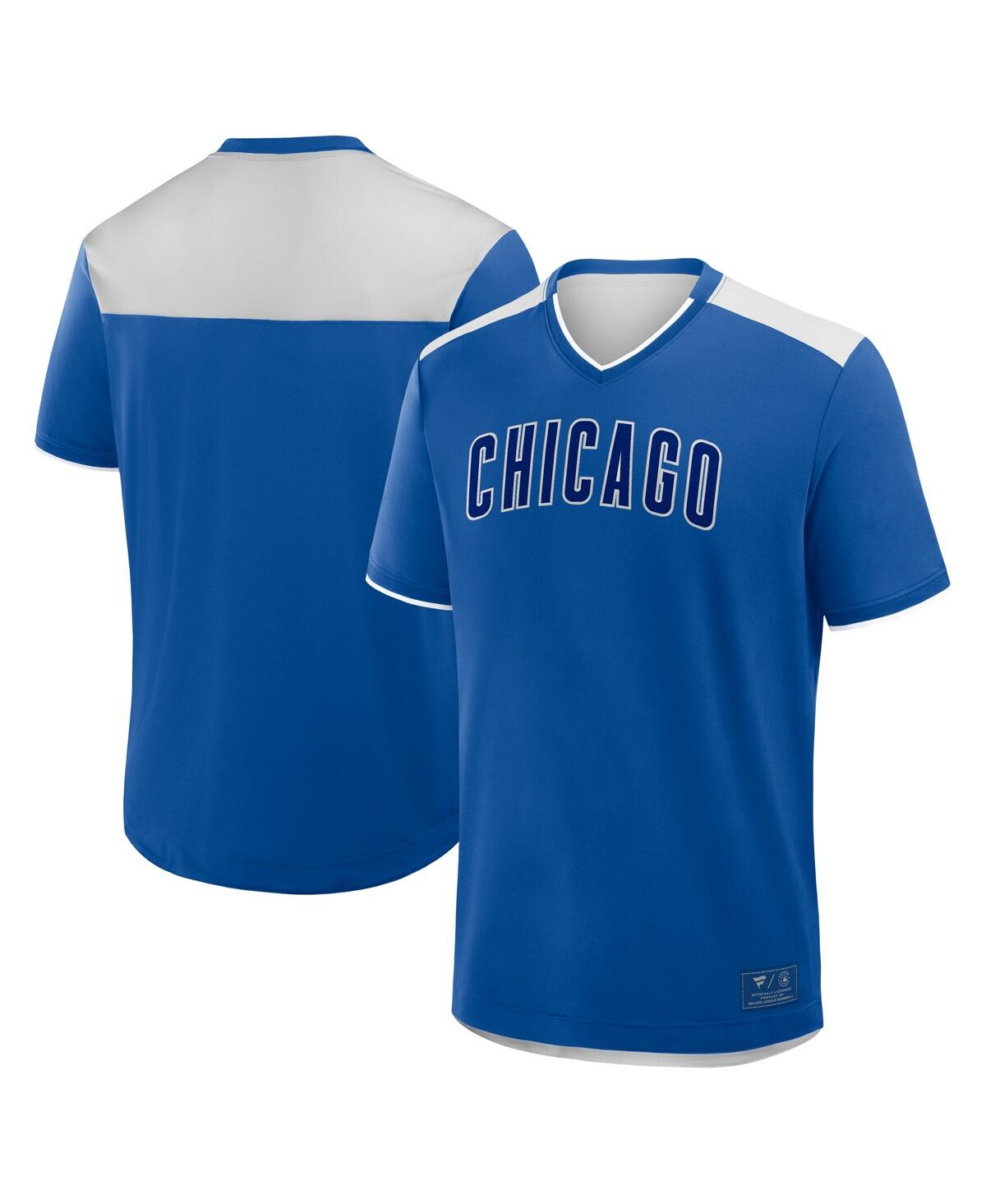 Click here for Fanatics Mens Royal Chicago Cubs Walk Off V-Neck T... prices