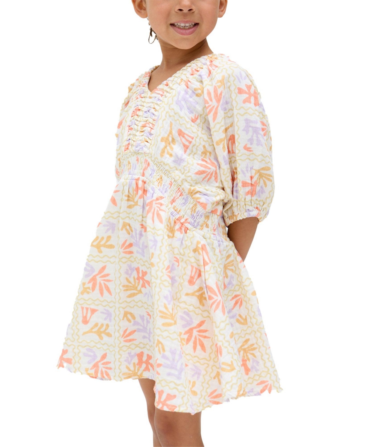 Click here for Raffya Kids Little Girls Raffya Soipoi Ruched V-Ne... prices