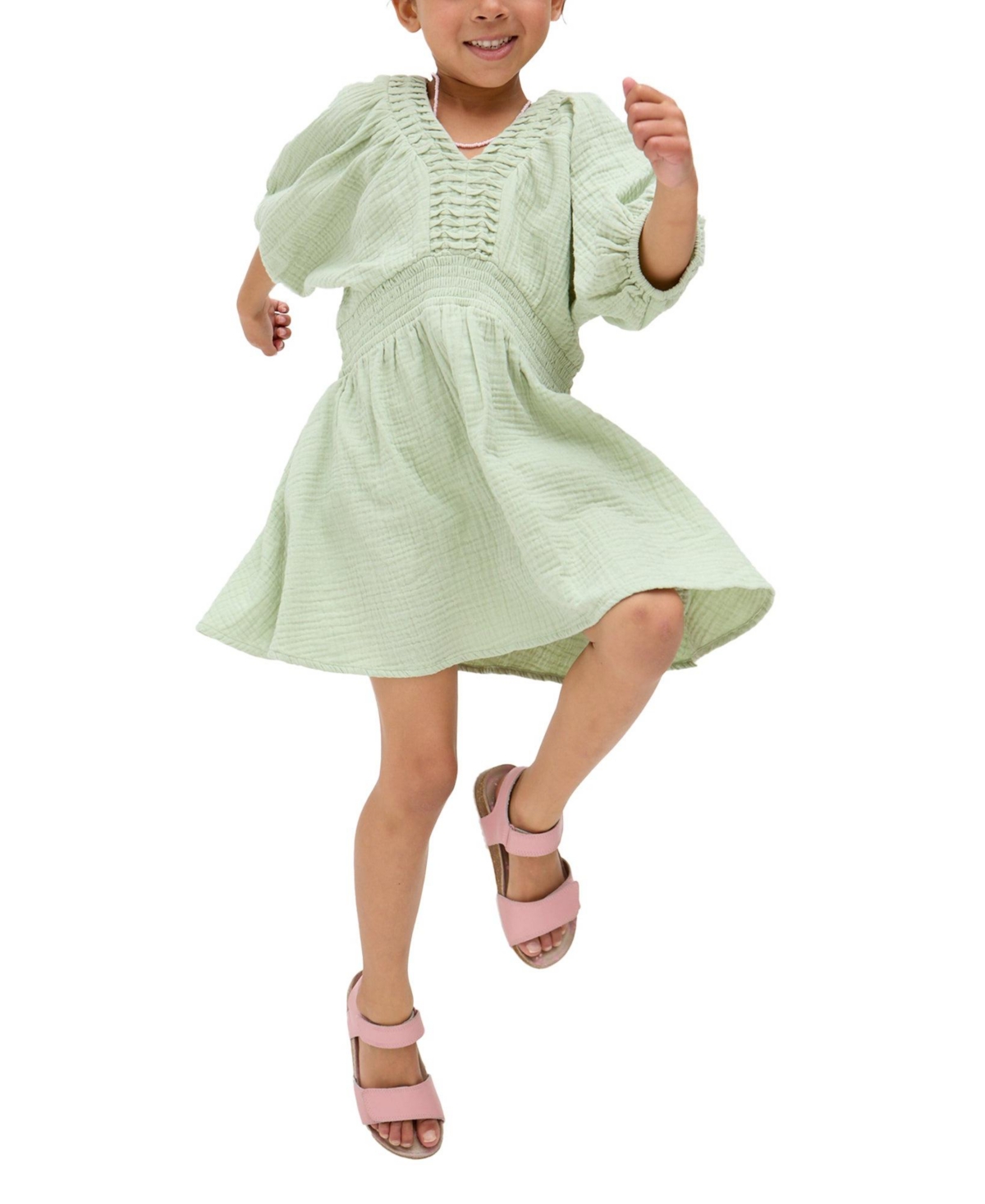 Click here for Raffya Kids Little Girls Raffya Soipoi Ruched V-Ne... prices