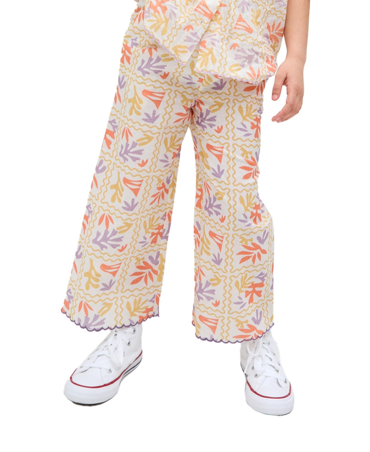 Click here for Raffya Kids Gilly Scallop Edge Matisse Print Trous... prices
