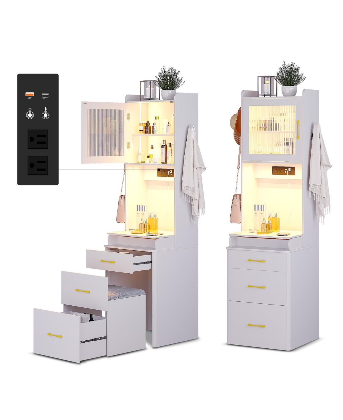 Click here for Vlsrka Vanity Makeup Desk with Mirror and Lights -... prices